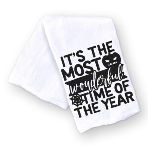 Handmade Funny Kitchen Towel - 100% Cotton Autumn It's The Most Wonderful Time of the Year Kitchen Towel - 28x28 Inch for Chef Housewarming Pumpkin Birthday Gift (It's the Most Wonderful Time...)