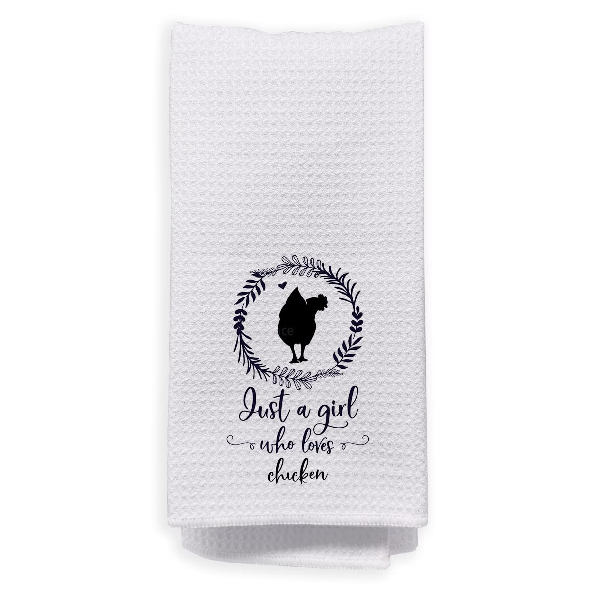 NEGIGA Just A Girl Who Loves Chicken Dish Cloths Towels 24x16 Inch,Farmhouse Chicken Silhouette Decor Decorative Dish Hand Towels for Kitchen Bathroom,Chicken Towels for Kitchen,Chicken Lover Gifts