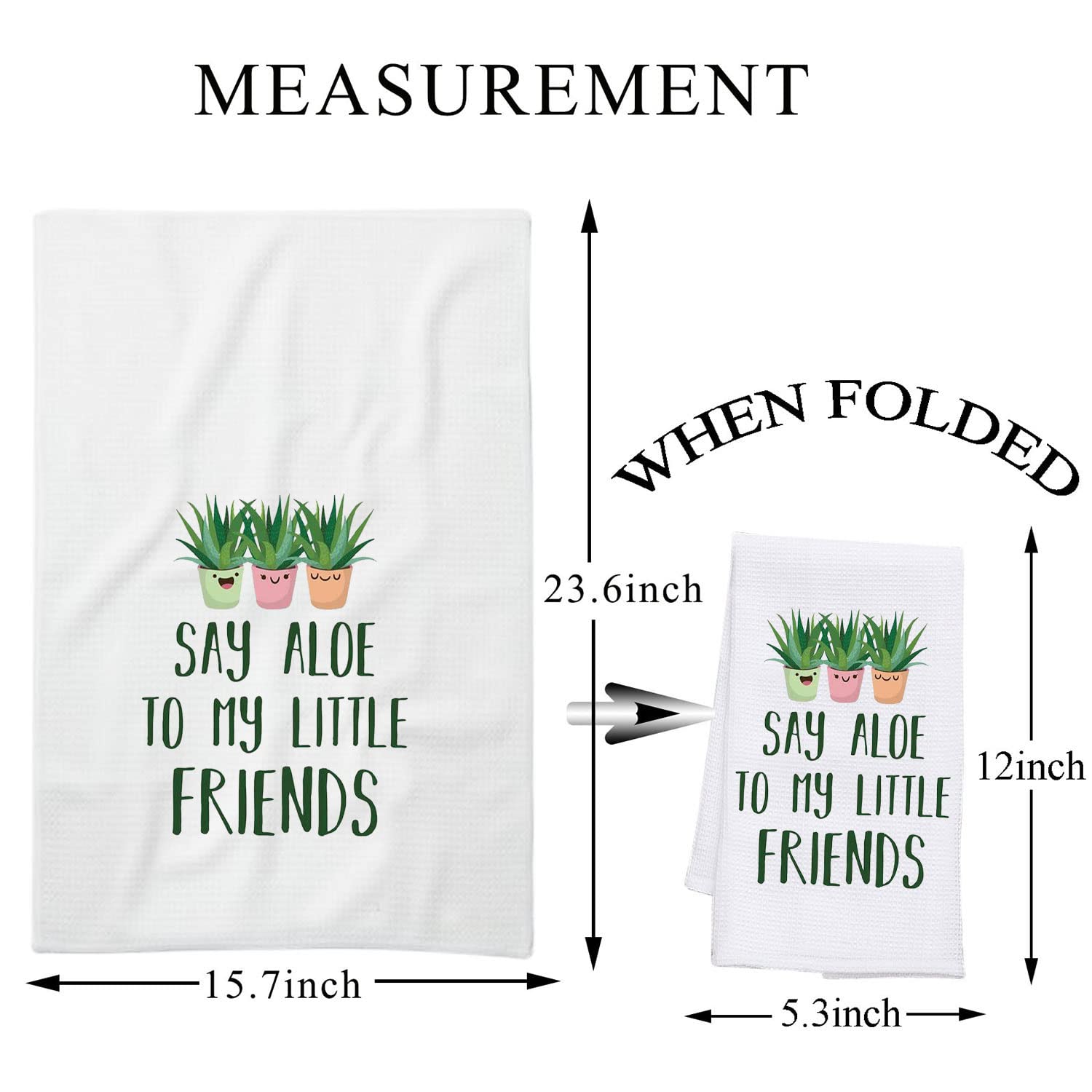 BDPWSS Plant Lover Gift Say Aloe to My Little Friends Dish Towel for Gardener Gift Succulent Plant Gift Crazy Plant Lady Gift (Say Aloe Friends TW)