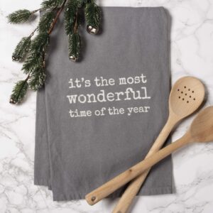 Primitives by Kathy Rustic Holiday Dish Towel, 28 x 28-Inches, Most Wonderful Time of The Year