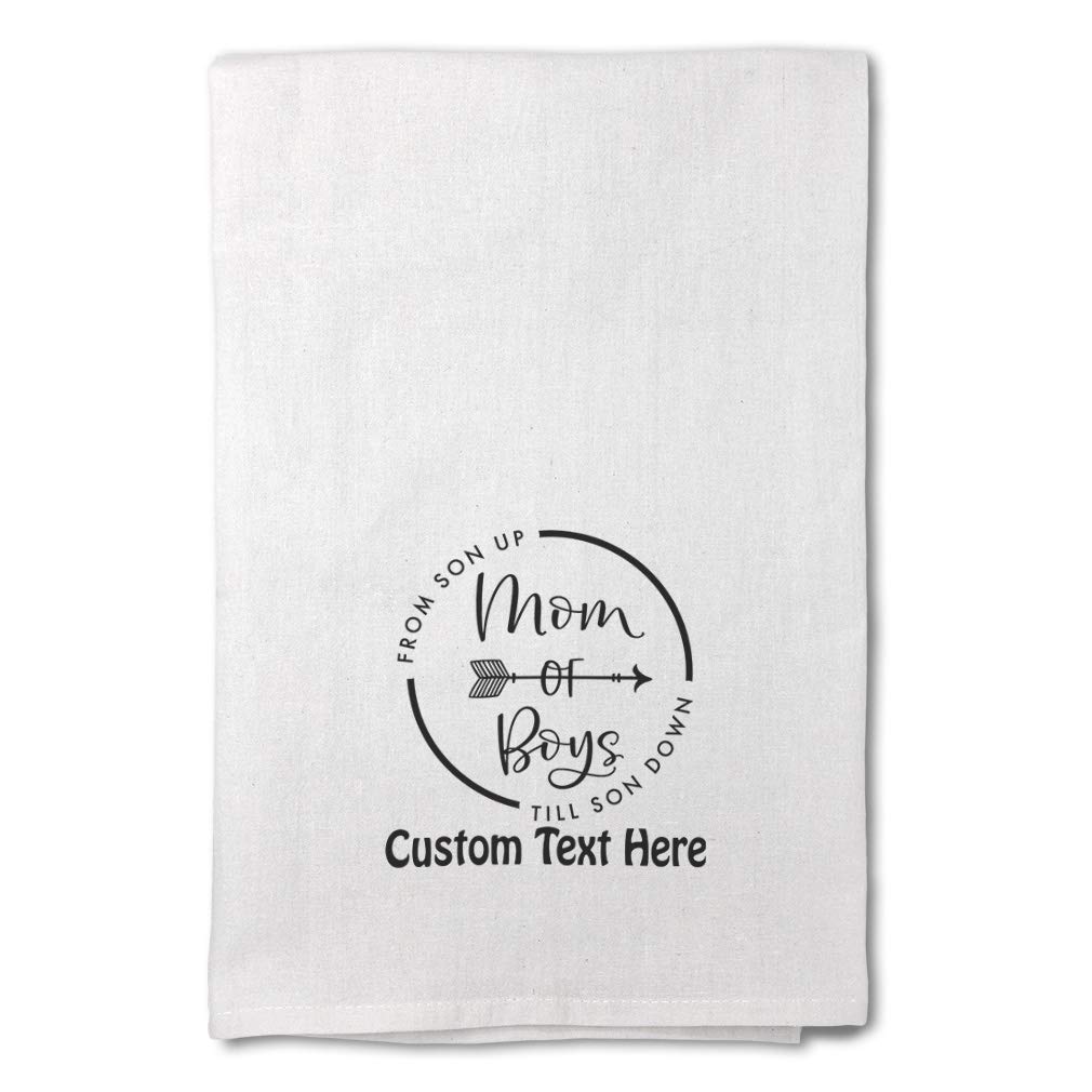 Style In Print Custom Mother's Day Decor Flour Kitchen Towels from Son up Mom of Boys Till Down Fashion Humour Cleaning Supplies Dish Personalized Text Here