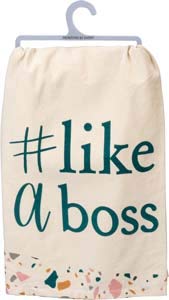 By Kathy PRIMITIVES Like A Boss Dish Towel in Pink Blush