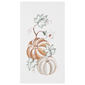 c&f home pumpkins flour sack kitchen towel decor decoration 18" x 27" white