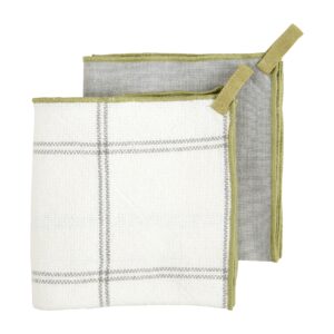 mud pie gray stitched edge towels, 26" x 16 1/2"