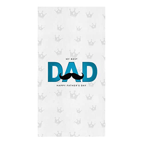 Gehucoxee Kitchen Towels Set of 4, Happy Father's Day Absorbent Dish Towel for Kitchen Microfiber Hand Dish Cloths for Drying and Cleaning Reusable Cleaning Cloths 18x28in Beard Crown Silhouettes