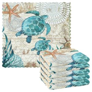 bolaz dish cloths dish towels kitchen towels 6 pack sets absorbent turtle undersea vintage soft decorative reusable nonstick oil washable