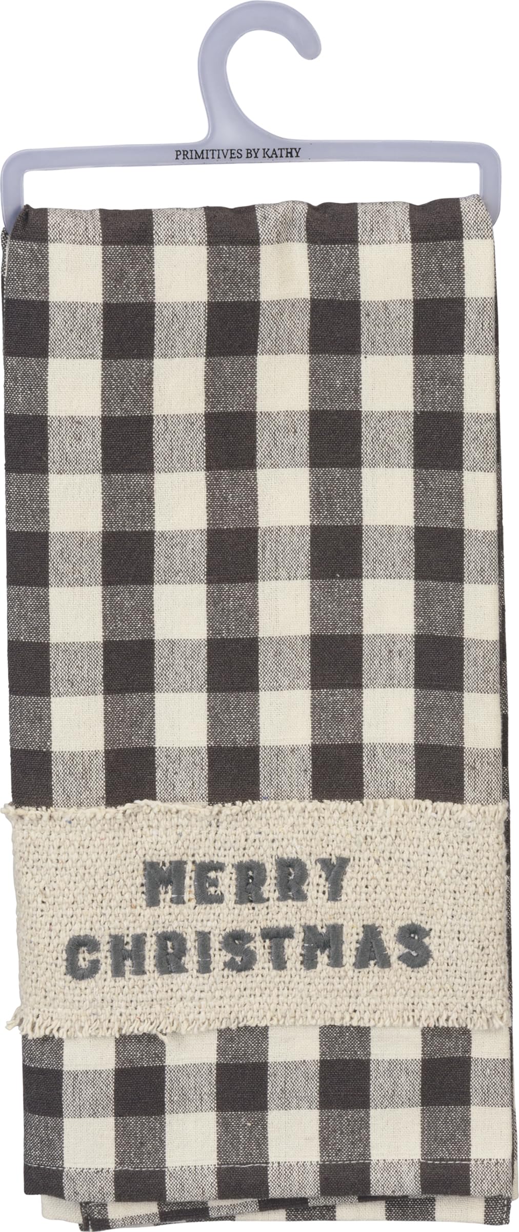 Primitives by Kathy Decorative Kitchen Towel - Merry Christmas, Farmhouse Collection Inspired Plaid Design