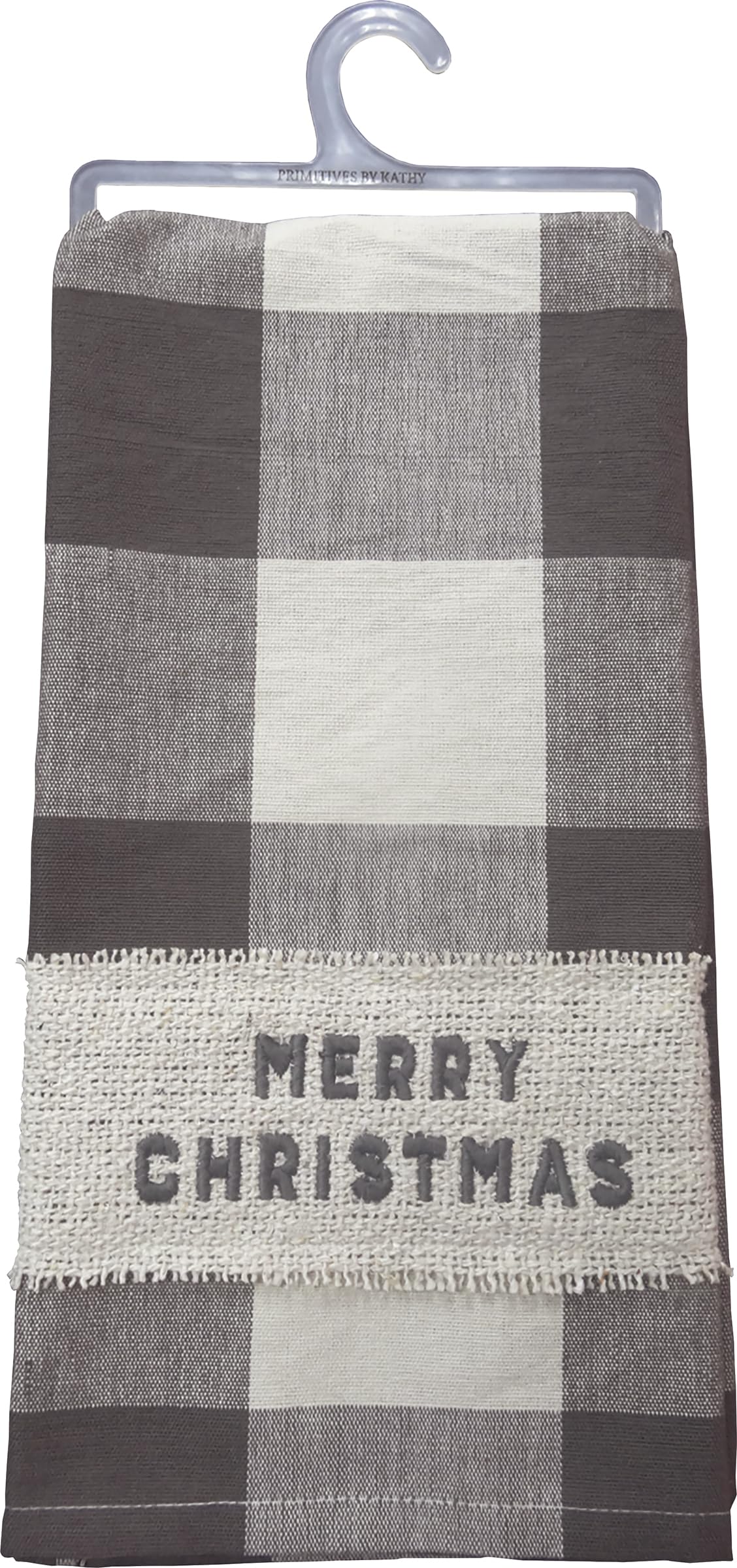 Primitives by Kathy Decorative Kitchen Towel - Merry Christmas, Farmhouse Collection Inspired Plaid Design