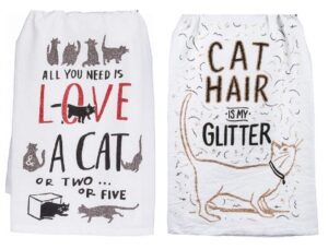 cat lover kitchen 2 piece towel set