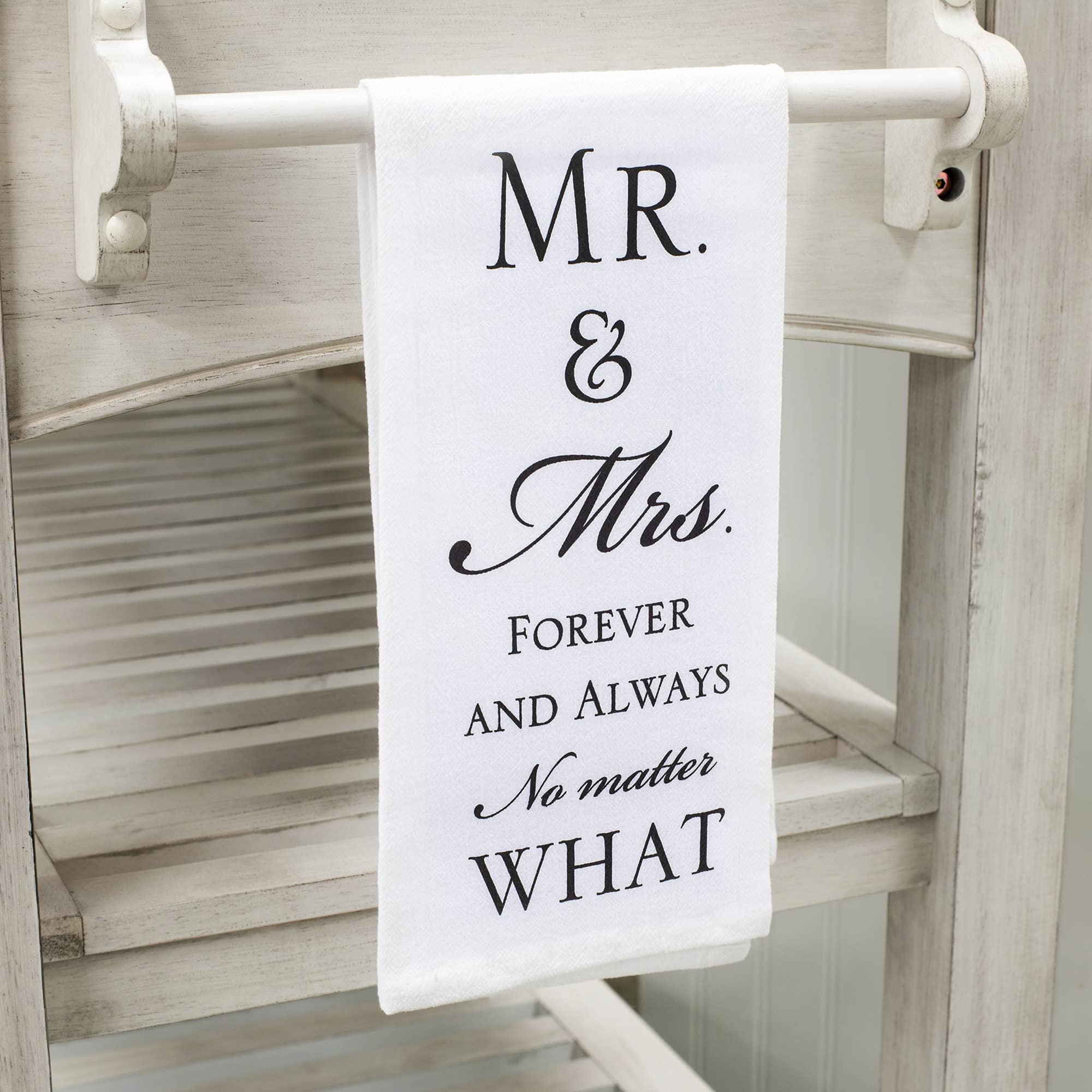 Mr. Mrs. Forever and Always 18 x 22 All Cotton Flour Bag Style Kitchen Tea Towel