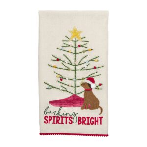 mud pie applique holiday towel, barking