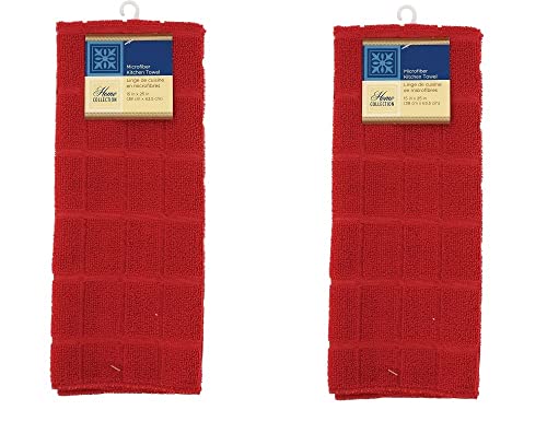 Hand Towel Set 2 Pack Decorate Your Kitchen Décor – Home Décor -Bath Towels Kitchen Linens (Red)