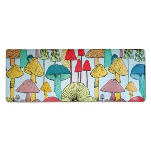 qgwjekui mushroom decor kitchen rugs mats,non-slip cushioned anti-fatigue floor mat,heavy-duty pvc comfort standing mat cute washable runner rug for home decor,kitchen sink,laundry,bedroom