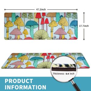 QGWJEKUI Mushroom Decor Kitchen Rugs Mats,Non-Slip Cushioned Anti-Fatigue Floor Mat,Heavy-Duty PVC Comfort Standing Mat Cute Washable Runner Rug for Home Decor,Kitchen Sink,Laundry,Bedroom