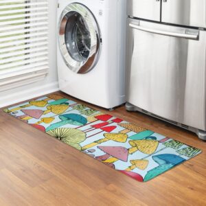 QGWJEKUI Mushroom Decor Kitchen Rugs Mats,Non-Slip Cushioned Anti-Fatigue Floor Mat,Heavy-Duty PVC Comfort Standing Mat Cute Washable Runner Rug for Home Decor,Kitchen Sink,Laundry,Bedroom