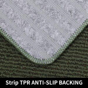 COSY HOMEER 20x30 Inch/20X48 Inch Kitchen Rug Mats Made of 100% Polypropylene Strip TPR Backing 2 Pieces Soft Kitchen Mat Specialized in Anti Slippery and Machine Washable,Green