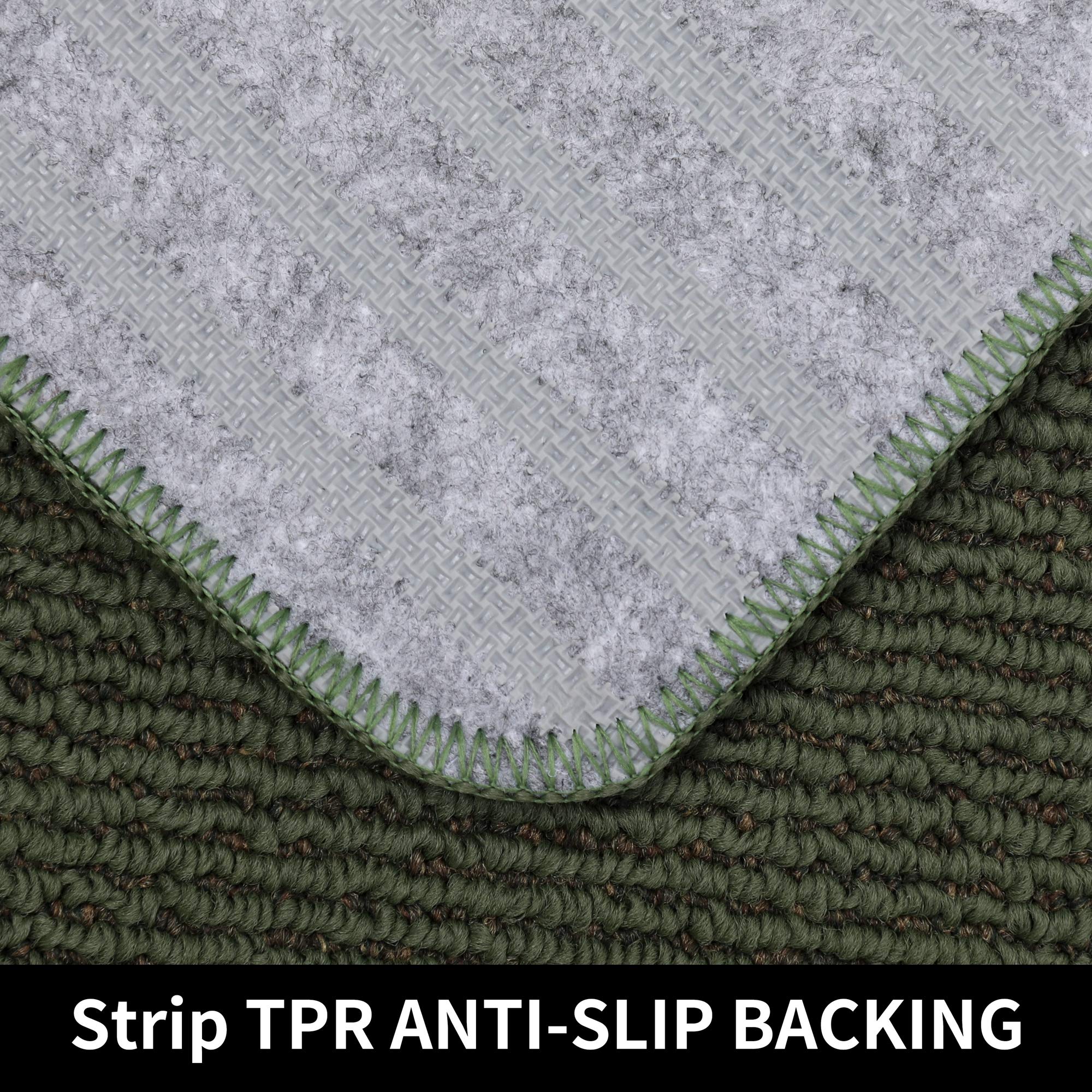 COSY HOMEER 20x30 Inch/20X48 Inch Kitchen Rug Mats Made of 100% Polypropylene Strip TPR Backing 2 Pieces Soft Kitchen Mat Specialized in Anti Slippery and Machine Washable,Green