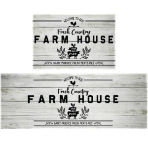 farmhouse kitchen rugs and mats farmhouse style anti fatigue mats for kitchen floor non slip kitchen mat farm house waterproof washable rug runner for kitchen laundry 17x30+17x47inch