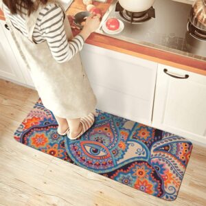 Psychedelic Evil Eye Charm Kitchen Mat Super Cozy Velvet Carpets Non-Slip Kitchen Rug