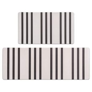 freshmint farmhouse stripe anti-fatigue kitchen mat set of 2, cushioned foam kitchen mats for floor, waterproof non slip comfort mat, modern kitchen rug for kitchen decor, sink, laundry, office