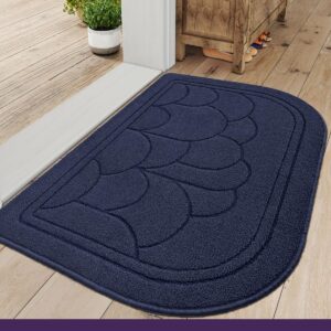 DEXI 2 Pack Kitchen Rugs Mats, Low Profile Inddoor Door Mat, Machine Washable Kitchen Rugs Set, 20"x32"+20"x32", Navy