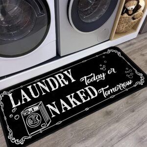 laundry room mat 40''x20'' farmhouse laundry mats runner kitchen rugs non slip floor carpet for home decor mudroom rug black