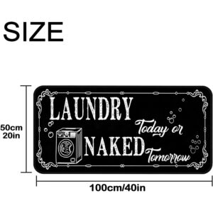 Laundry Room Mat 40''x20'' Farmhouse Laundry Mats Runner Kitchen Rugs Non Slip Floor Carpet for Home Decor Mudroom Rug Black