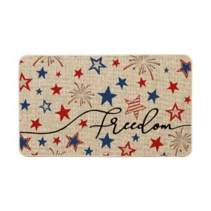 artoid mode stars freedom patriotic 4th of july doormat, memorial day home decor switch rug door mat floor mat for indoor outdoor 17x29 inch