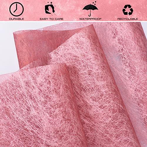 tiosggd Pink Paper Table Runner Roll, 12'' x33 Ft Rose Gold Sequin Metallic Glitter Table Runner Fabric Mesh Table Decor Spring Wedding Birthday Baby Shower Flower Gift Wrapper Party Supplies