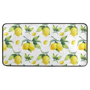 slhkpns lemon kitchen rug non-slip lemon kitchen mat rug comfort runner doormat 39x20 inch soft floor mat for home kitchen decor