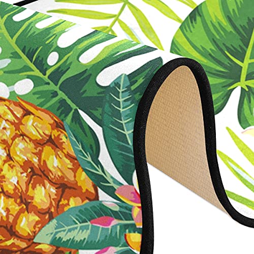 Tropical Pineapple Palm Leaf Runner Rug 72 x 24 Inch, Kitchen Rug Non-Slip Doormat Bath Mat Area Rug Carpet for Kitchen Living Bedroom