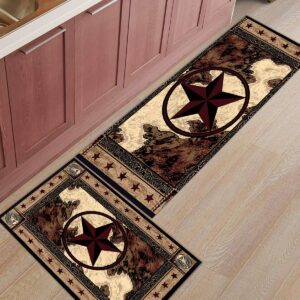 independence day 2 pieces kitchen rug mat set retro star map absorbent soft runner carpets country pentagram border nostalgic classic non slip doormat floor mats throw runner rug for living room