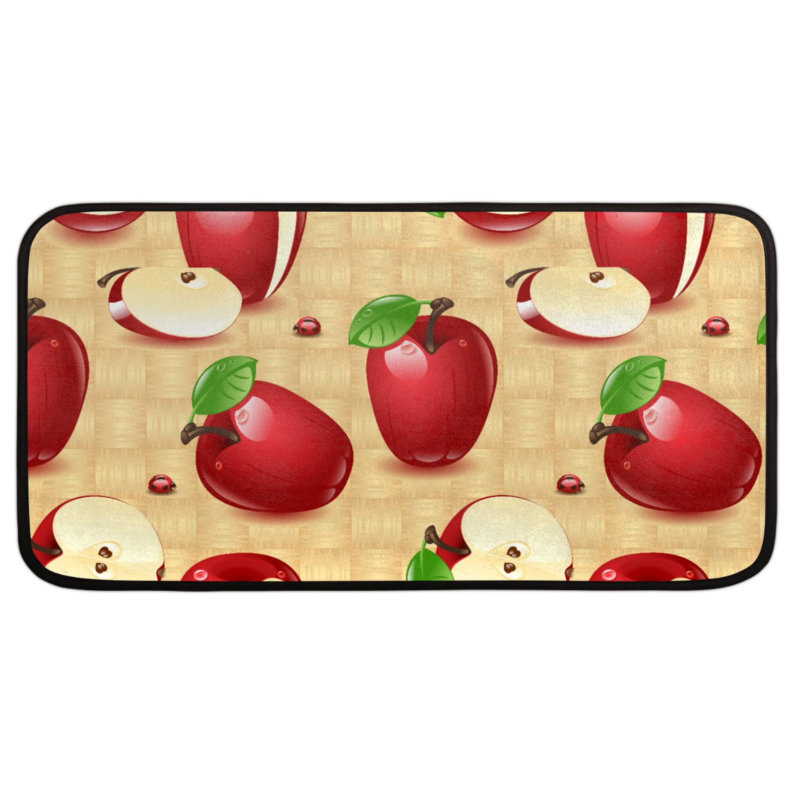 Apples Kitchen Rugs and Mats Super Absorbent Kitchen Carpet Non-Skid Comfort Floor Rugs Washable Mat for Floor Home Office Sink Living Room Laundry Decor 39x20 in