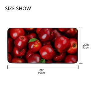 Kitchen Rugs 39 x 20 Inch Apple Red Fruits for Non-Slip Kitchen Floor Mats Doormat Bathroom Runner Rug Laundry Room Indoor Outdoor