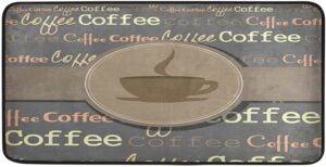 coffee themed kitchen rugs hot cup bath rug runner comfort mat non-slip doormats carpet for bathroom indoor 31"x20"