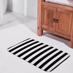 apular Black White Stripes Bath Rugs Absorbent Non Slip Door Mats Soft Carpet Washable Doormat for Kitchen Bathroom Entry Way Decor Accessories 16x24 Inch