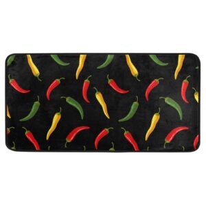 susiyo kitchen mat colorful chili pepper kitchen rug mat anti-fatigue comfort floor mat non slip oil stain resistant easy to clean kitchen rug bath rug carpet for indoor outdoor doormat