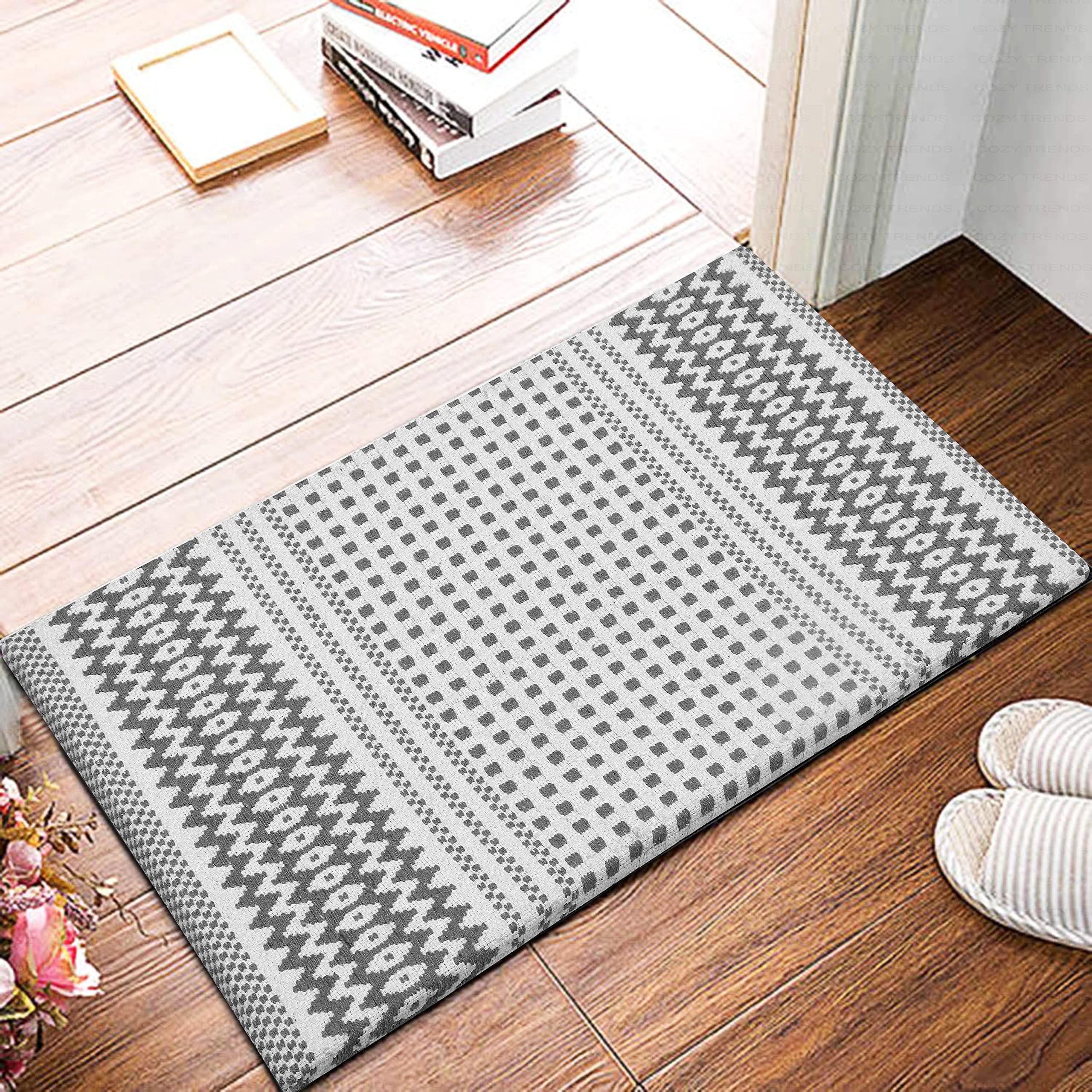 Kitchen Mat Cushioned Anti-Fatigue Kitchen Rug, Waterproof Non-Slip Kitchen Mats and Rugs Heavy Duty Comfort Foam Rug for Kitchen, Floor Home, Office, Sink, Laundry (Grey Box, 18''x30'')