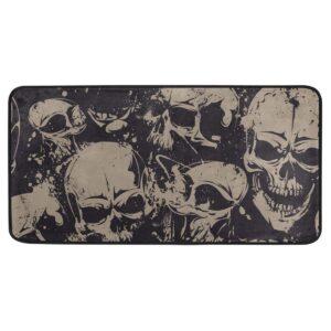 moudou skull kitchen rug non-slip soft kitchen floor mat bathroom rug doormat carpet 39 x 20 inch