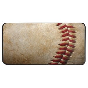 kitchen floor mat vintage sport ball baseball non slip absorbent runner rugs doormat for entryway entrance bathroom garage home decor indoor outdoor 39"x20"