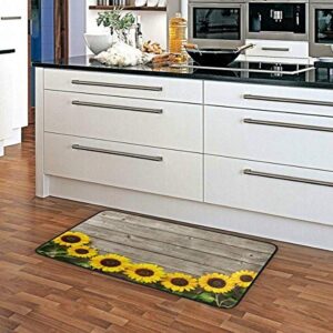 Sunflowers On Board Design Non-Slip Soft Kitchen Mats Bath Rug Runner Doormats Carpet for Home Decor, 39" X 20"