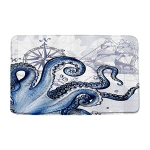 gctnbjl octopus tentacles bath mat nautical kraken tentacles campass sailboat pirate ocean sea animal marine life underwater creative bathroom memory foam kitchen rug,17.8x29.5 inch