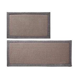 qianyingmeng Kitchen Mat,Kitchen Rugs Non Skid,Anti Fatigue Mats for Kitchen Floor,Kitchen Sink Mats,Kitchen Rugs Washable,Farmhouse Kitchen Rugs,Kitchen Mat Cushioned (W20xL31.5 +W20xL47, Grey)