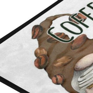 Aslsiy Coffee Gnome Kitchen Rug Coffee Beans Area Rug Door Mats Bath Welcome Rugs for Floor Bedroom Living Room Home Decor 39" X 20"