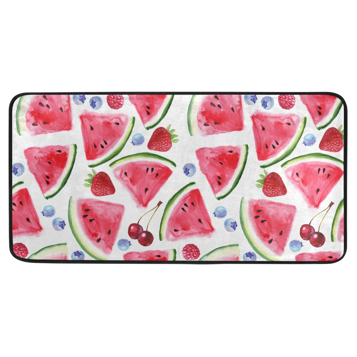 AGONA Anti Fatigue Kitchen Mat Summer Fruits Watermelon Strawberry Cherry Kitchen Floor Mat Soft Standing Mats Non Slip Kitchen Rugs Bath Rug Runner Carpet for Home Decor Indoor Outdoor