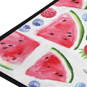 AGONA Anti Fatigue Kitchen Mat Summer Fruits Watermelon Strawberry Cherry Kitchen Floor Mat Soft Standing Mats Non Slip Kitchen Rugs Bath Rug Runner Carpet for Home Decor Indoor Outdoor