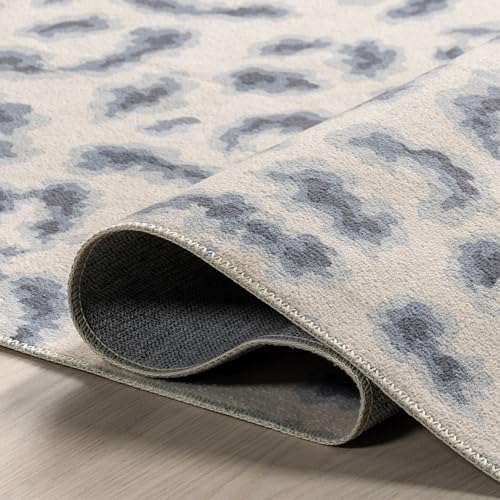 nuLOOM Mason Machine Washable Contemporary Leopard Print Area Rug, 4' x 6', Grey, Rectangular, 0.1" Thick