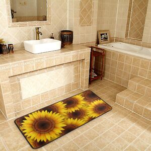 kitchen rugs runner yellow sunflowers doormat bath rugs non slip area rugs for bathroom kitchen indoor 39" x 20"