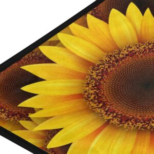 Kitchen Rugs Runner Yellow Sunflowers Doormat Bath Rugs Non Slip Area Rugs for Bathroom Kitchen Indoor 39" X 20"