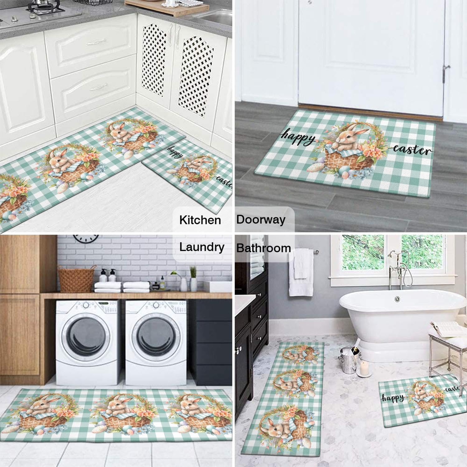 Nutksea Sunflower Kitchen Decor Rug Set 2 Pieces Waterproof Runner Rugs Washable Apply to Kitchen Sink or Laundry, Sunflower Decorations Indoor Floor Mat 17"x47"+17"x30"